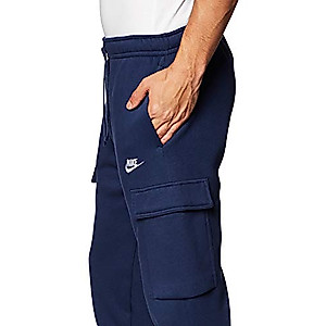Nike Men's Club Fleece Cargo Joggers (L, Navy)