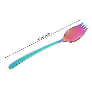 DOITOOL 304 Stainless Steel Spoon Sporks Stainless Steel Snacks Forks Metal Sporks Tasting Forks Bento Forks Soup Spoons Stainless Steel Appetizer Serving Spoons Heavy Salad Tablespoon