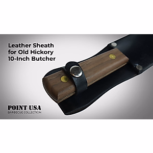 Generic 10 inch Knife Sheath - Made to Fit 10-Inch Old Hickory Butcher Knives OKC Leather with Belt Loop in Color Black (10 Inch)