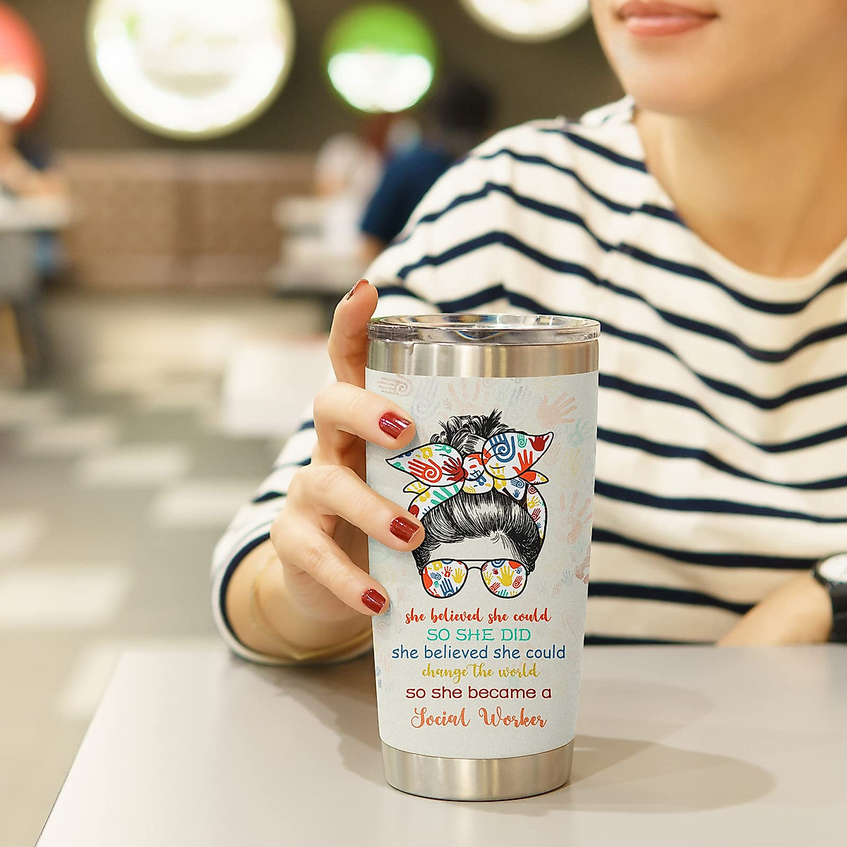 ZANIION Social Worker Gifts For Women Tumbler, Best Social Worker Gifts - Appreciation Gift For Social Workers - Funny Social Works Birthday Gift Ideas Coffee Cup 20oz