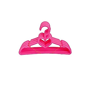 MBD Pink Heart Hangers Fit 18 Inch Doll Clothes- Doll Clothes Hangers