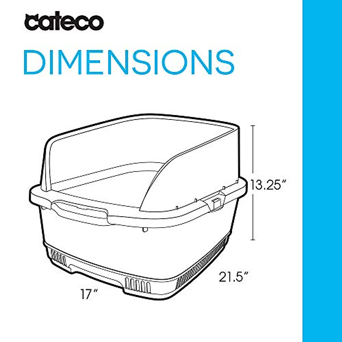 Noba Cateco Odor Control Cat Litter Box Complete Starter Kit to Naturally Control Litter Box Odor with Height Extension, 10 Dry-Pads and Scoop (Blue)