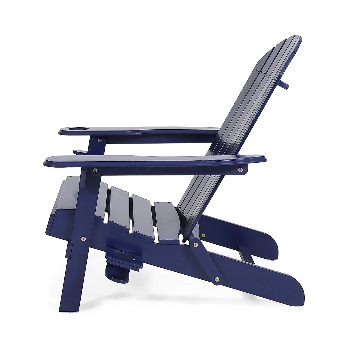 Christopher Knight Home Edmund Outdoor Acacia Wood Folding Adirondack Chair, Navy Blue