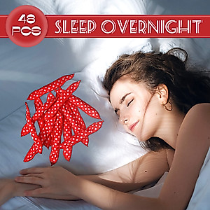 48 Pcs Soft Sleep Hair Rollers Foam Pillow Stain Heatless Curlers DIY Sponge Hair Rollers Flexible Hair Styling Tools for Long Hair Women Girls Hair Curling(Polka Dot,Cloth Cover)