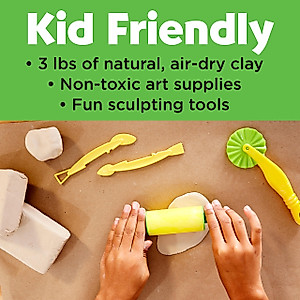 Faber-Castell Pottery Studio - Kids Pottery Wheel Kit for Ages 8+, Complete Pottery Wheel and Painting Kit for Beginners, 3 lbs of Sculpting Clay , Blue