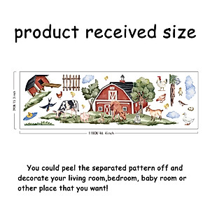 SUPERDANT Farm Landscape Animals Wall Stickers 8 Style Farm Animals Wall Decor Birds Sheep Chickens Wall Decals Removable Vinyl Art Mural Decals for Bedroom Living Room Nursery Decoration