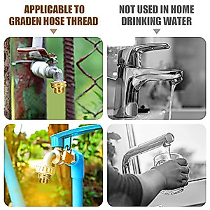 Solid Brass Garden Hose Adapter, 3/4'' GHT Garden Hose Male x 1'' NPT Female Connector, 1 Inch Male Garden Hose Thread to 1.3 Inch Pipe Fittings Thread, with Rubber Gasket and Sealant Tape