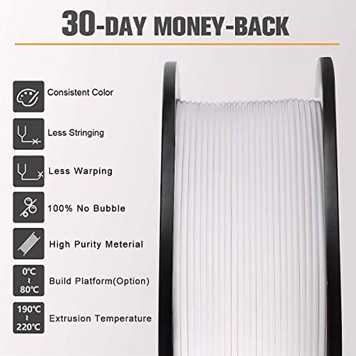 SUNLU PLA 3D Printer Filament, PLA Filament 1.75 mm Dimensional Accuracy +/- 0.02 mm, 1 KG Spool, PLA White+Purple