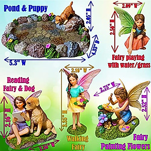 Mood Lab Fairy Garden Miniature Pond Kit - Figurines & Accessories Set of 5 pcs - Outdoor or House Decor