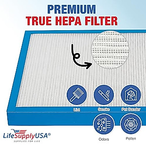 LifeSupplyUSA True HEPA Filter Replacement Compatible with HoMedics AP-10 AF-10FL AF-10 AP-15 AF-15 Air Purifier