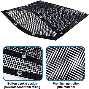 Hylfenis BBQ Mesh Grill Bags for Outdoor Grill, 2PACK Non-Stick Mesh Bags for Grilling,12 x 9.5Inch, 8.66 x 10.6 Inch-Charcoal,For Pellet Smoker BBQ Grilling