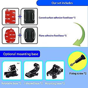 Helmet Adhesive Sticky Mount for Insta360, 3M Sticky Pads Mounts Compatible with Gopro, Insta360 ONE X3, X2, X, RS, R, GO 2 and DJI OSMO Action 2 Helmet Attachment