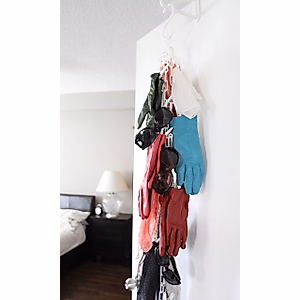 MiniOwls Multipurpose Storage Teddy 8 ft Chain -White Toy Organizer + 20 Clips for Plush Toys Art & Accessories Like Caps Hats Bags (White, Large)