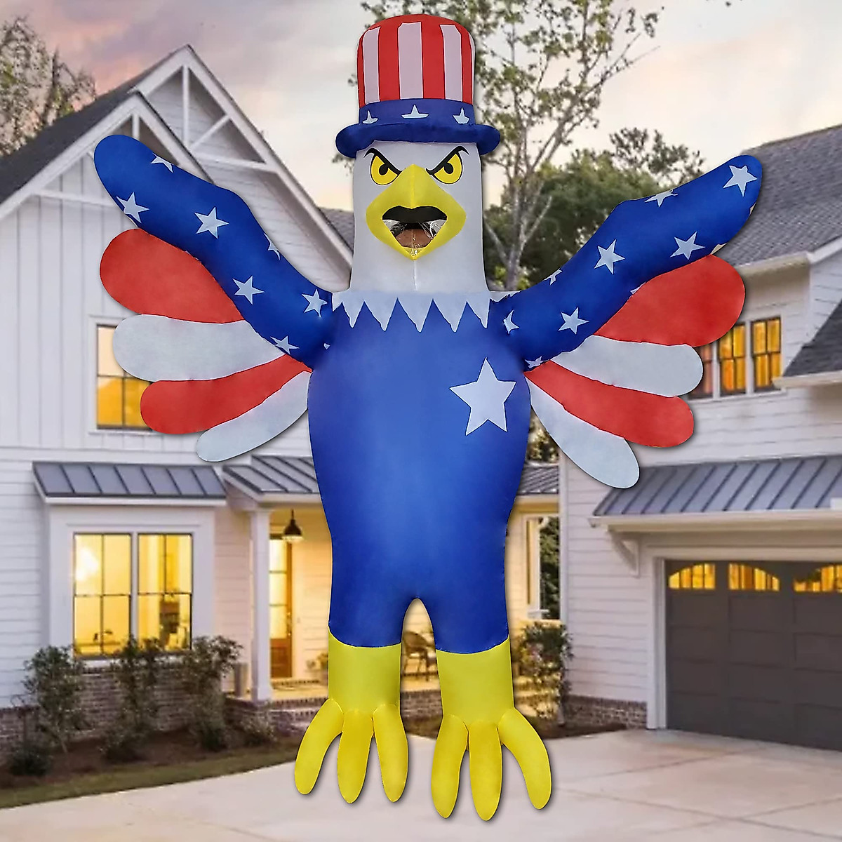 NiSotieb Inflatable Bald Eagle Costume Independence Day Blow-up Costume for Adult/Halloween/Patriotic Parade