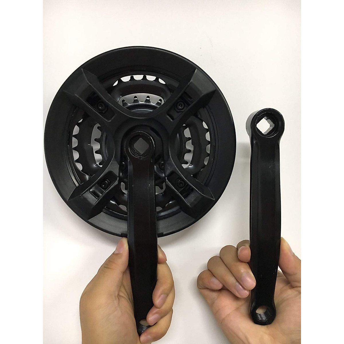 Lucky Josie MTB 170mm Crankset 42/34/24T Mountain Bike Chainset 170mm Crank Arm with Bicycle Bashguard Chainset for 21 24 27 Speed Bike