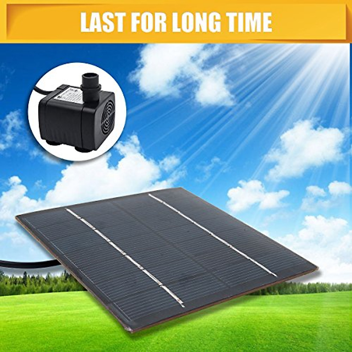 MASO 7V 1.4W 180L/H Solar Panel Powered Water Feature Pump Garden Pool Pond Aquarium Fountain Brushless for Bird Bath Pond Pull Garden - Power Pump：JT-180（CE/ROHS/IP68） DC7V，140MA
