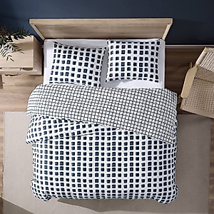 City Scene- King Duvet Cover Set, Reversible Bedding Set with Matching Sham(s), Modern Home Décor (Urban Shibori Blue, King)