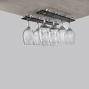 WANLIAN Wine Glass Frame Wall -Mounted Wine Glass Storage Shelf Cabinet Cabinet Cabinet Wine Glass Wine Glass Reserve Hanger Kitchen bar Restaurant Screwdriver Installation (Black 2 Set)