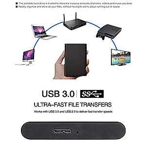 External HardDrive Portable HardDrive HighSpeedUSB 3.1 External HDD 1TB 2TB External HardDrive forMacPC,Laptop(2TBBlack)