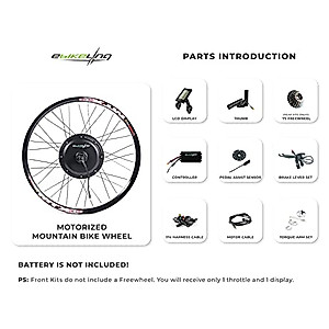 EBIKELING Waterproof Ebike Conversion Kit for Electric Bike 700C Rear Wheel Electric Bicycle Hub Motor Kit with Mountain Bike Rim 1500W 1200W 750W 500W Electric Bike Conversion Kit