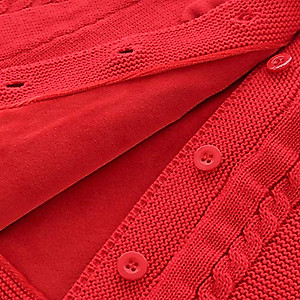 famuka Baby Girl Cloaks Warm Knitted Poncho Toddlers Red Cape Cloak (Red, 3-4T)