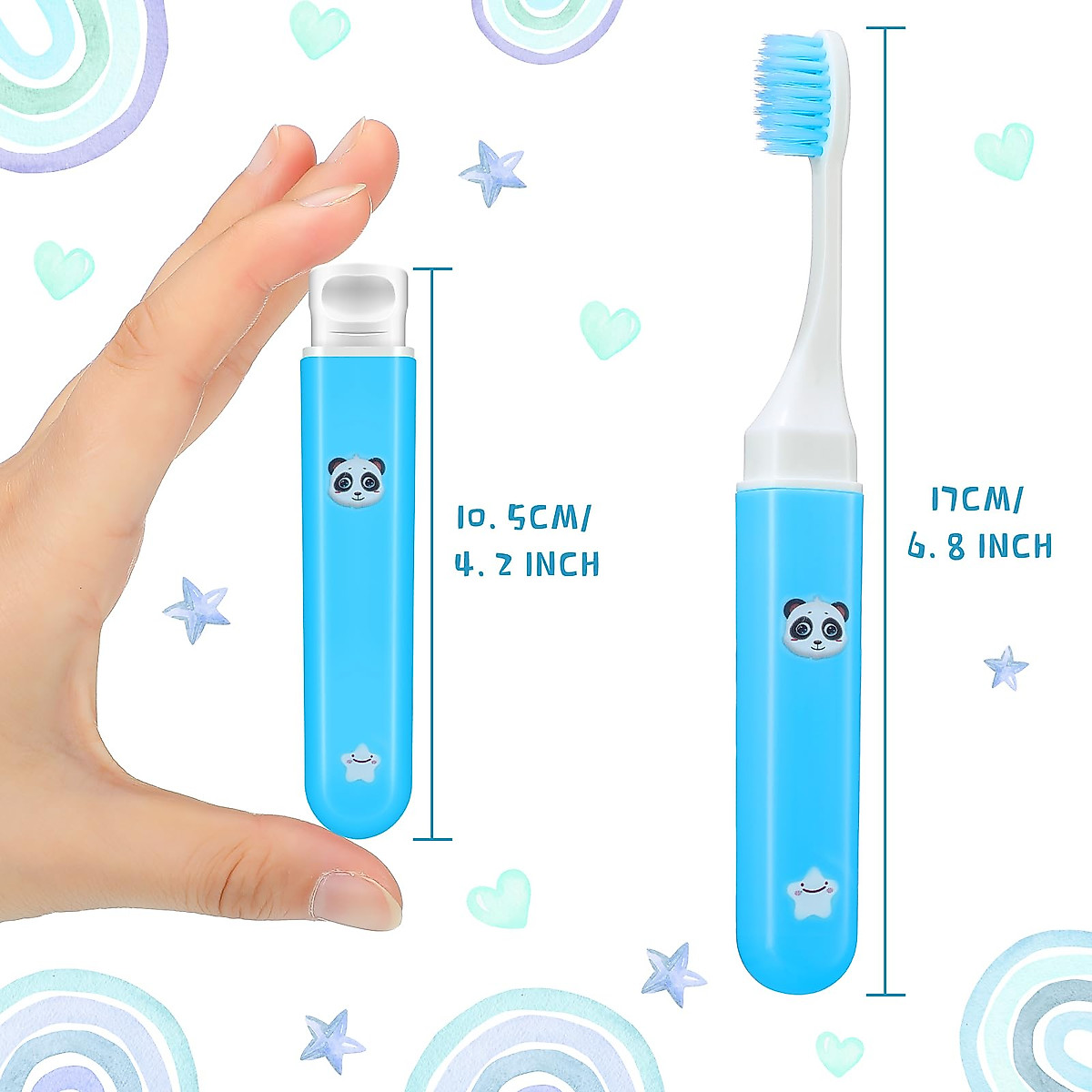 8 Pack Soft Travel Toothbrushes Mini Toothbrush Portable Toothbrush with Case Camping Toothbrush Pocket Toothbrush for Home School Business Trip Hiking, 4 Colors