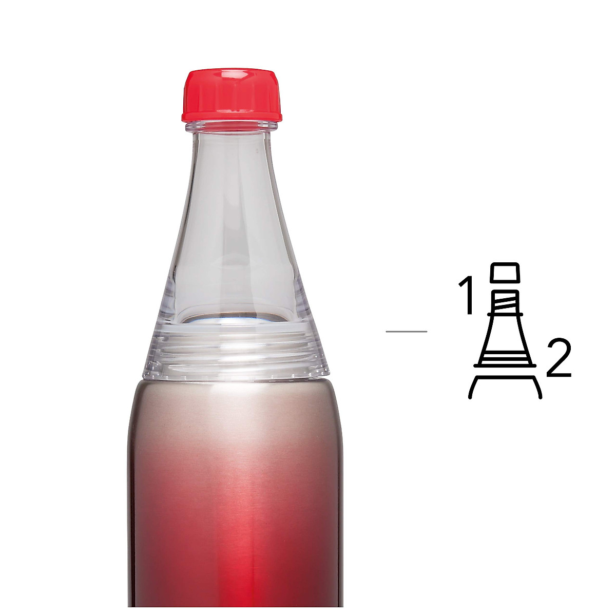 Aladdin Fresco Twist and Go Stainless Steel Vacuum Insulated Water Bottle, Red, 0.6 Litre