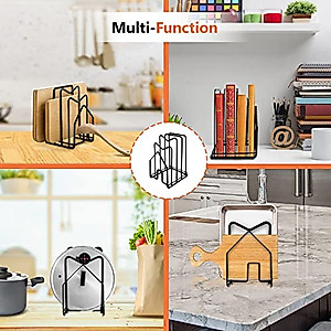 Cutting Board organizer-Streamline Your Kitchen with a 4-Slot Board Organizer- Keep Countertops Clutter-Free and Pots and Pans Neatly Stacked - Perfect for Busy Home Cooks - Measures 12.5x14.5 in