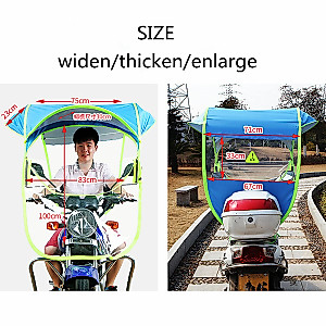YUANXIN Motorcycle Awning Canopy E-Bike Carport Awning Canopy Storage Battery Car Motorcycle Rain Shelter Transparent Umbrella Carport (Blue)