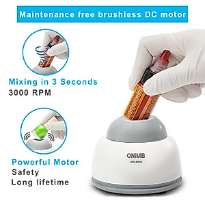 ONiLAB Mini Vortex Mixer with Touch Function, Lab Mixing, Nail Polish,Eyelash Adhesives and Acrylic Paints Mixing, Lab Vortexer for Tubes,Include 120 pcs Stainless Steel Mixing Balls