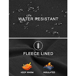 ZUTY Women's High Waisted Fleece Lined Joggers Water Resistant Sweatpants Hiking Running Winter Thermal Pants with Pockets Black M