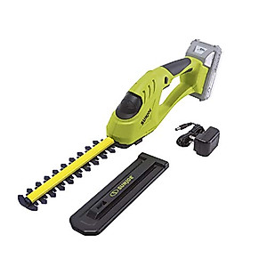 Sun Joe 24V-SSEG-LTE 24-Volt Cordless Handheld Shrubber + Trimmer, Kit (w/ 2.0 Ah Battery + Quick Charger), 12 x 4 x 4 inches