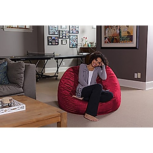 Sofa Sack Bean Bag Chair - Plush, Ultra Soft - Memory Foam Bean Bag Chair with Microsuede Cover - Stuffed Foam Filled Furniture and Accessories for Dorm Room 4 Feet - Cinnabar