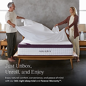 AWARA Premier Natural Hybrid California King Mattress 12 Inch - Certified Natural Latex - Sustainable New Zealand Wool - Steel Springs - 365-Night Trial, White