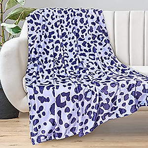 RosieLily Blue Leopard Blanket Soft Cheetah Throw Blankets Leopard Print Blanket Leopard Gifts and Throws Flannel Fleece Throw Blanket Lightweight Cozy Plush Blanket for Couch Chair All Seasons 50X60