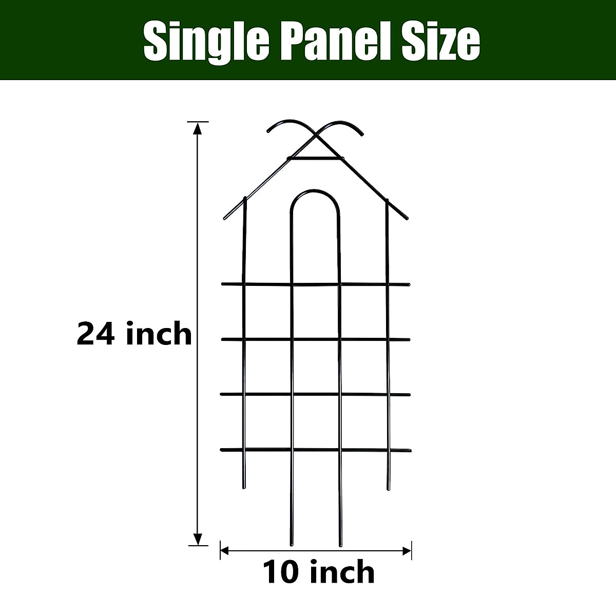 ARIFARO 24'' Metal Garden Trellis for Climbing Plants, Indoor/Outdoor Sturdy Plant Trellis for Potted Plants,House Plants, Climbing Vines, Pack of 4, Black