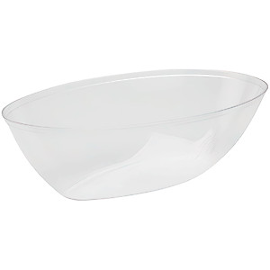 Maryland Crystal Clear Polystyrene Oval Salad Bowl (12") 1 Pc. - Elegant & Durable Crystalware, Perfect for Entertaining, Dinner Parties, Events, & Family Gatherings