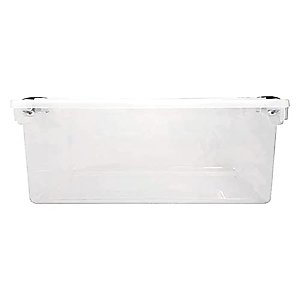 Homz 64 Quart Multipurpose Stackable Storage Container Tote Bins with Secure Latching Lids for Home and Office Organization, Clear (2 Pack)