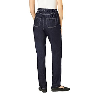Woman Within Women's Plus Size Petite Perfect Cotton Back Elastic Jean - 22 WP, Medium Stonewash Blue