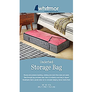 Whitmor Zippered Jumbo Underbed Bag Crosshatch Gray