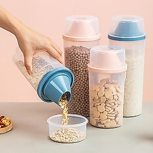 lasenersm 1 Piece Laundry Detergent Dispenser Washing Powder Container Laundry Soap Dispenser Laundry Powder Detergent Storage Box Rice Container Cereal Container Grain Container with Lid(Pink, S)