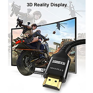 Etseinri 10K 8K 4K HDMI Cable 6.6ft, Certified 48Gbps Ultra High Speed HDMI® Cable 4K@120Hz 8K@60Hz eARC HDCP 2.2&2.3 Dynamic HDR D.olby Atmos Compatible with PS5 X-Box HDTV Monitor