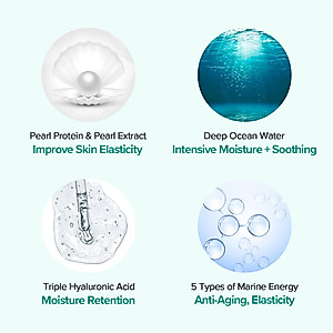 JMsolution Marine Luminous Pearl Deep Moisture 3 Step Skin Care Facial Mask - Korean Skincare - boosting Brightening Moisturizing-10 Sheets for Dry Skin