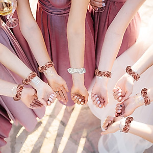 16 Pcs Proposal Gifts Set Compact Pocket Mirrors Bride Maid of Honor Matron of Honor Bridesmaid Diamond Makeup Mirrors with Hair Scrunchies for Wedding Bachelorette Bride Shower Party Bridesmaid Gifts