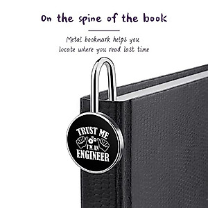 Trust Me I'm an Engineer Bookmark Metal Book Mark Birthday Gift Vintage Bookmarks for Librarian Readers Bookworm 1.2"