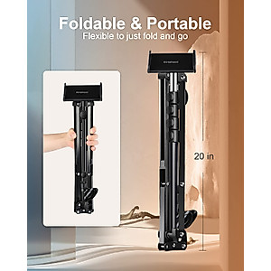 elitehood Floor Tablet Stand & Boom Mic Stand, 68in Height Adjustable iPad Holder Stand, Portable Tripod Microphone Stand for Singing, Compatible with iPad Pro Air Mini and 4-12.9’’ Phones & Tablets