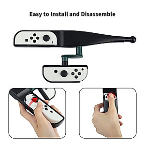FANPL Fishing Rod for Nintendo Switch & Switch OLED Joy Con Game Handle Grip Controller Accessories Compatible with Bass Pro Shops: The Strike Championship Edition, Enhance Gaming Experience