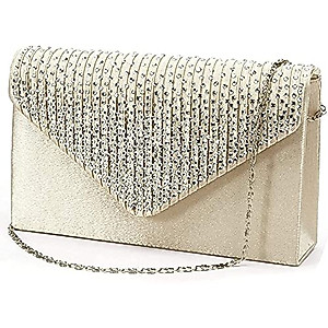 LIFEWISH Envelope Evening Bag Glitter Rhinestone Clutch Purse Wedding Party Shoulder Bag for Women