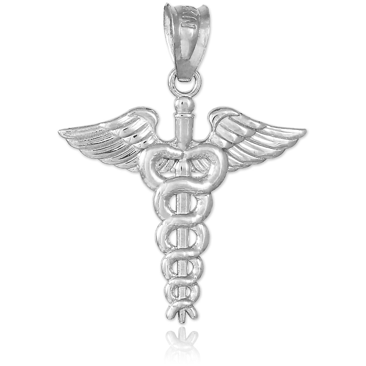 925 Sterling Silver Caduceus Charm Pendant