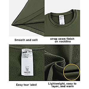 LAPASA Men's Thermal Underwear Top Crewneck Long Sleeve Shirt Base Layer Lightweight Winter Thermoflux 100 M09 Small Olive Green 2 Pack